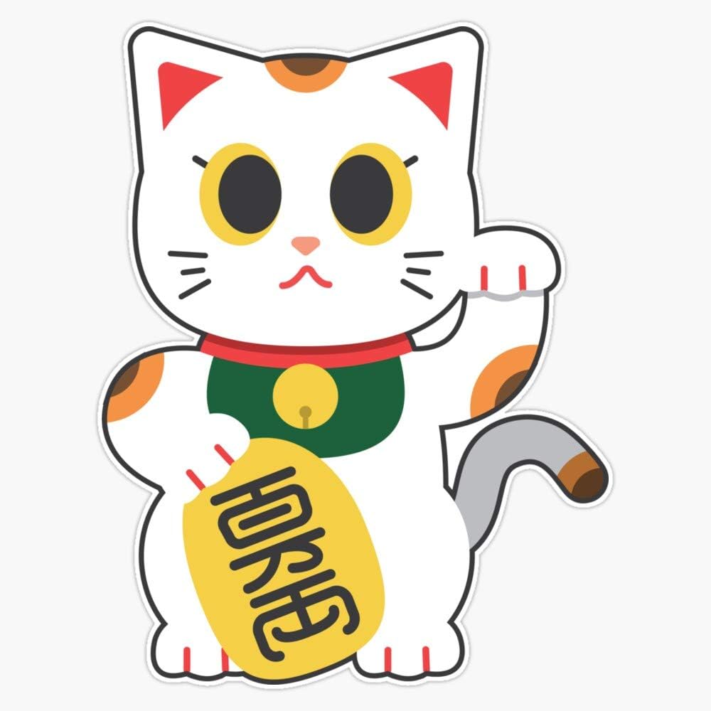 Amazon.com - Leyland Designs Maneki Neko Sticker Outdoor Rated Vinyl ...