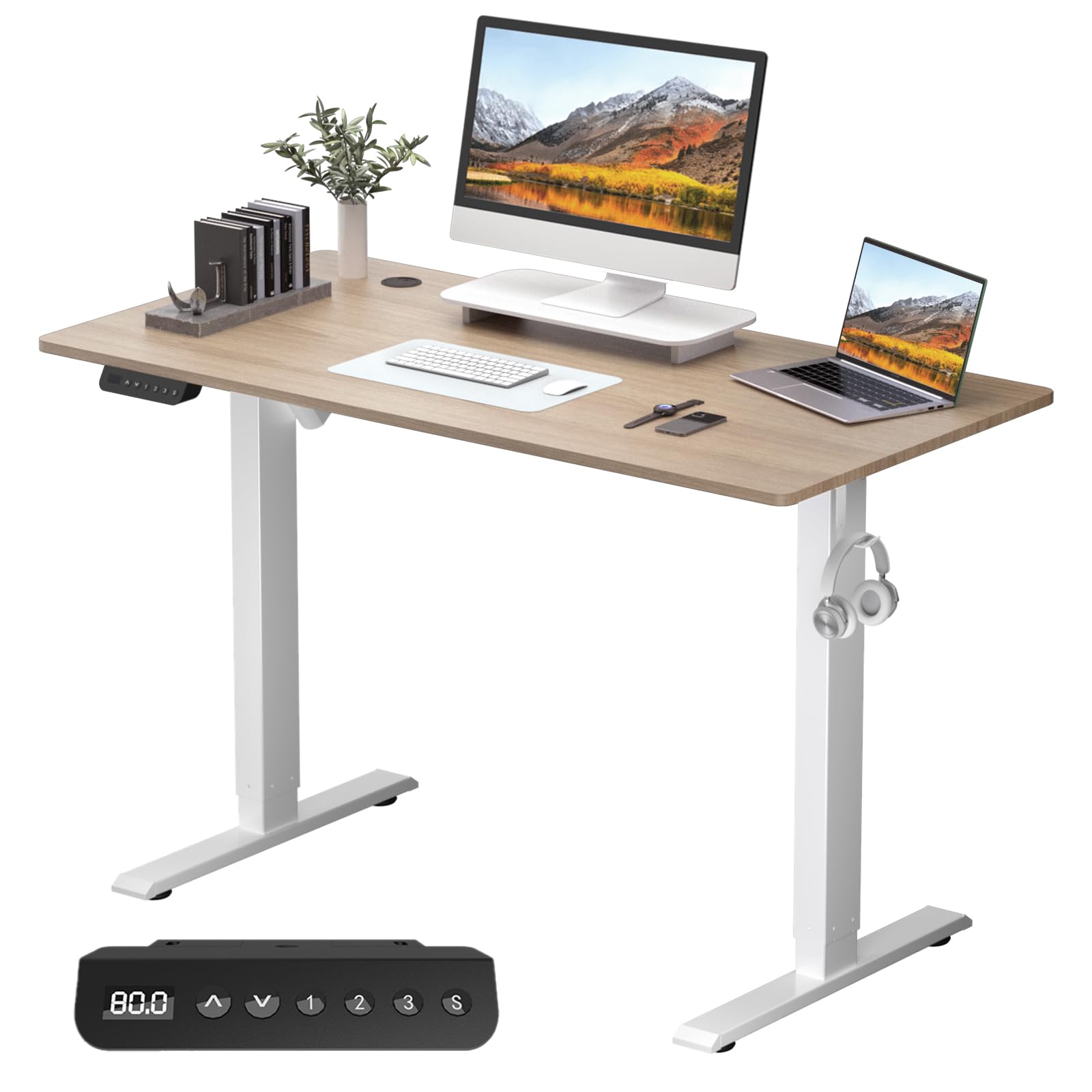 Snapklik.com : AIMEZO Electric Height Adjustable Stand Up Desk Standing ...