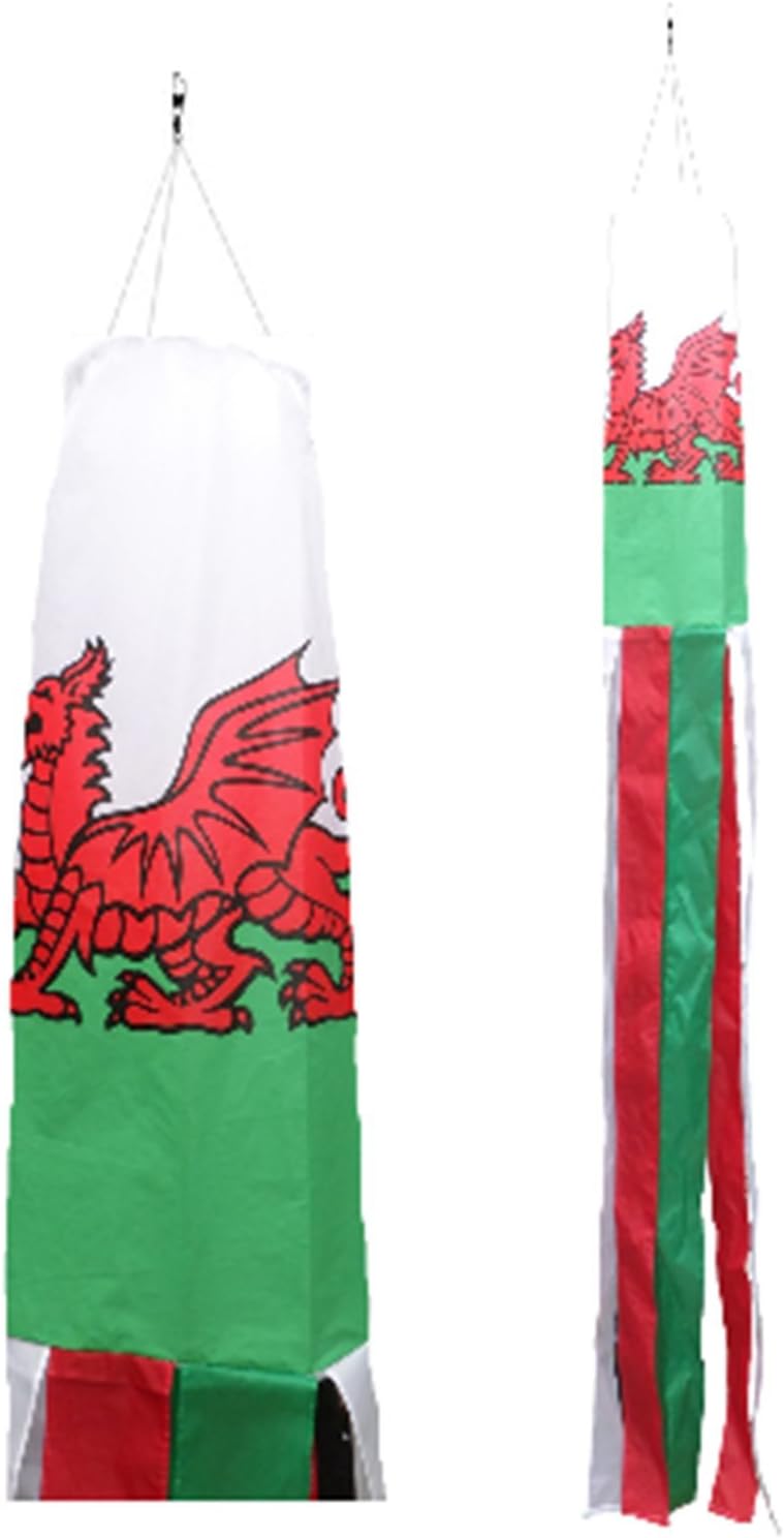 Amazon.com: 1000 Flags Wales Welsh Dragon Flag Nylon 5' Windsock ...