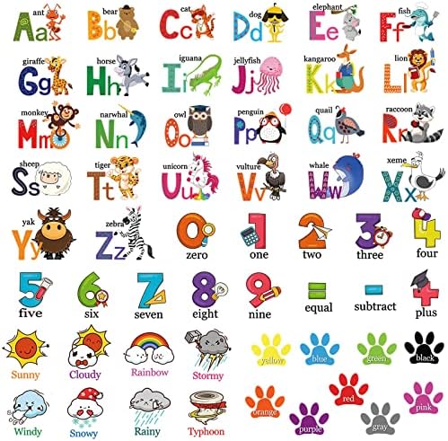 OOTSR 56St Wandtattoo Alphabet ABC Nummer für Kindergarten Babyzimmer ...