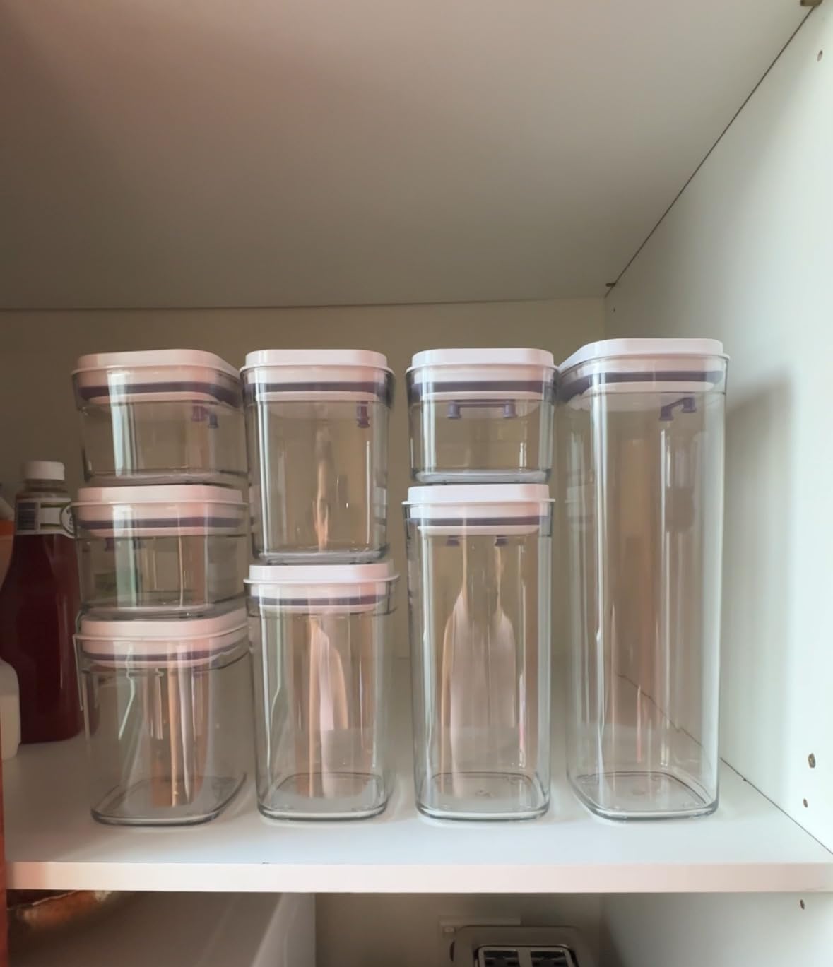 Maxkon 8PCS Storage Containers Plastic Pantry Kitchen Airtight Pop Up ...