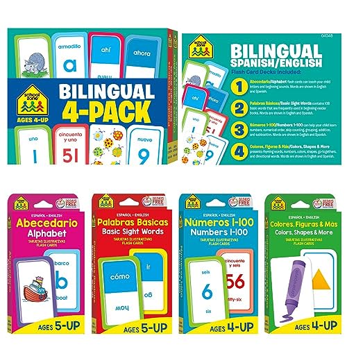 Snapklik.com : School Zone Bilingual Spanish/English Flash Card Set ...