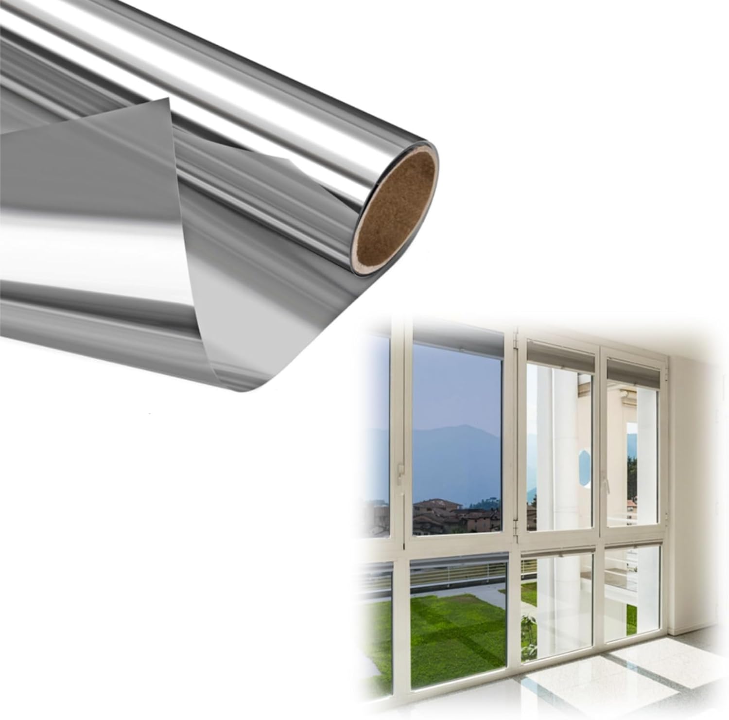 Amazon.com: Silver Window Film, Static Cling Window Tint, Non-Adhesive ...