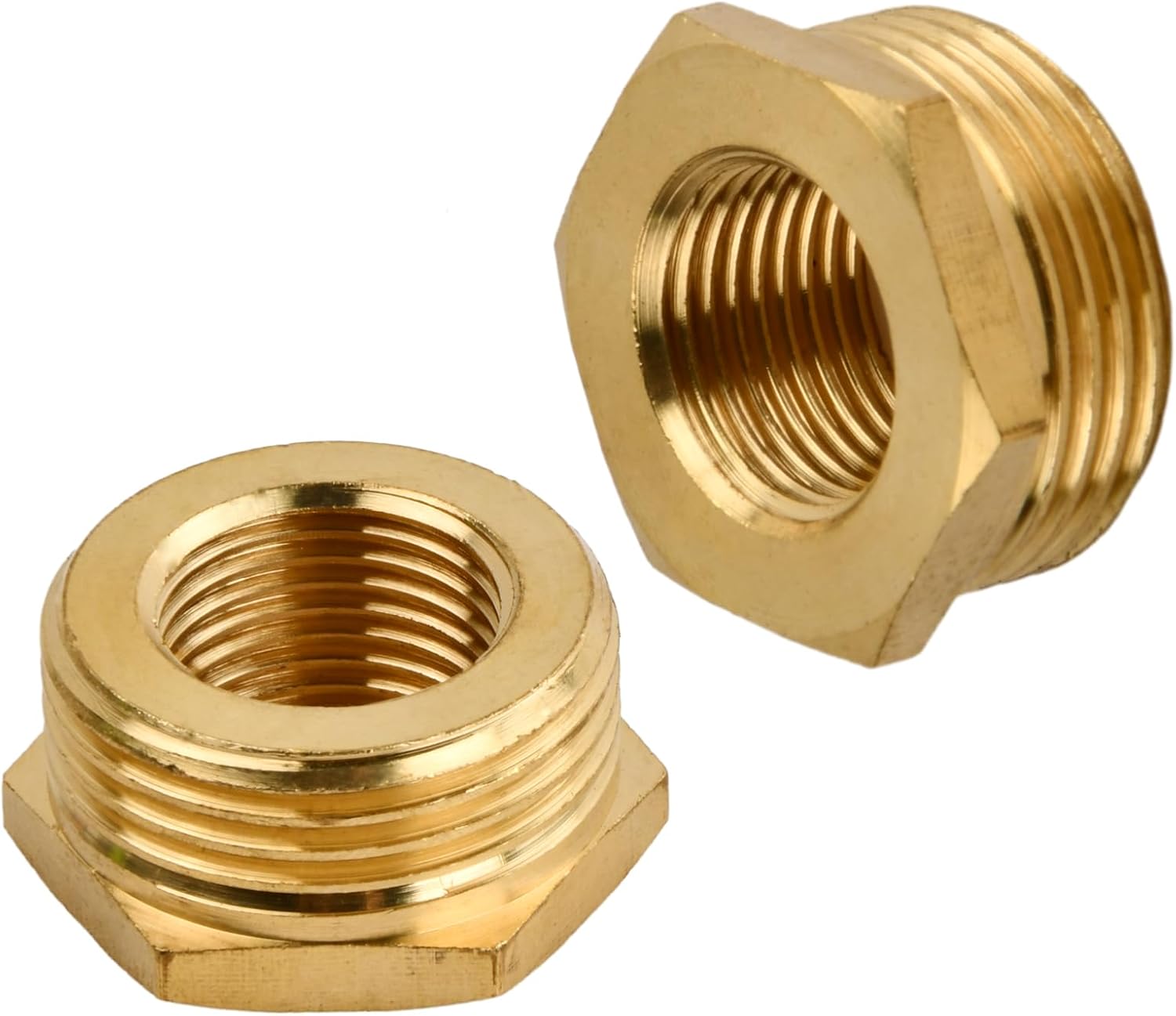 2 Pack Brass Reducer Adapter, Hex Hose Pipe Reducer Fittings Water ...