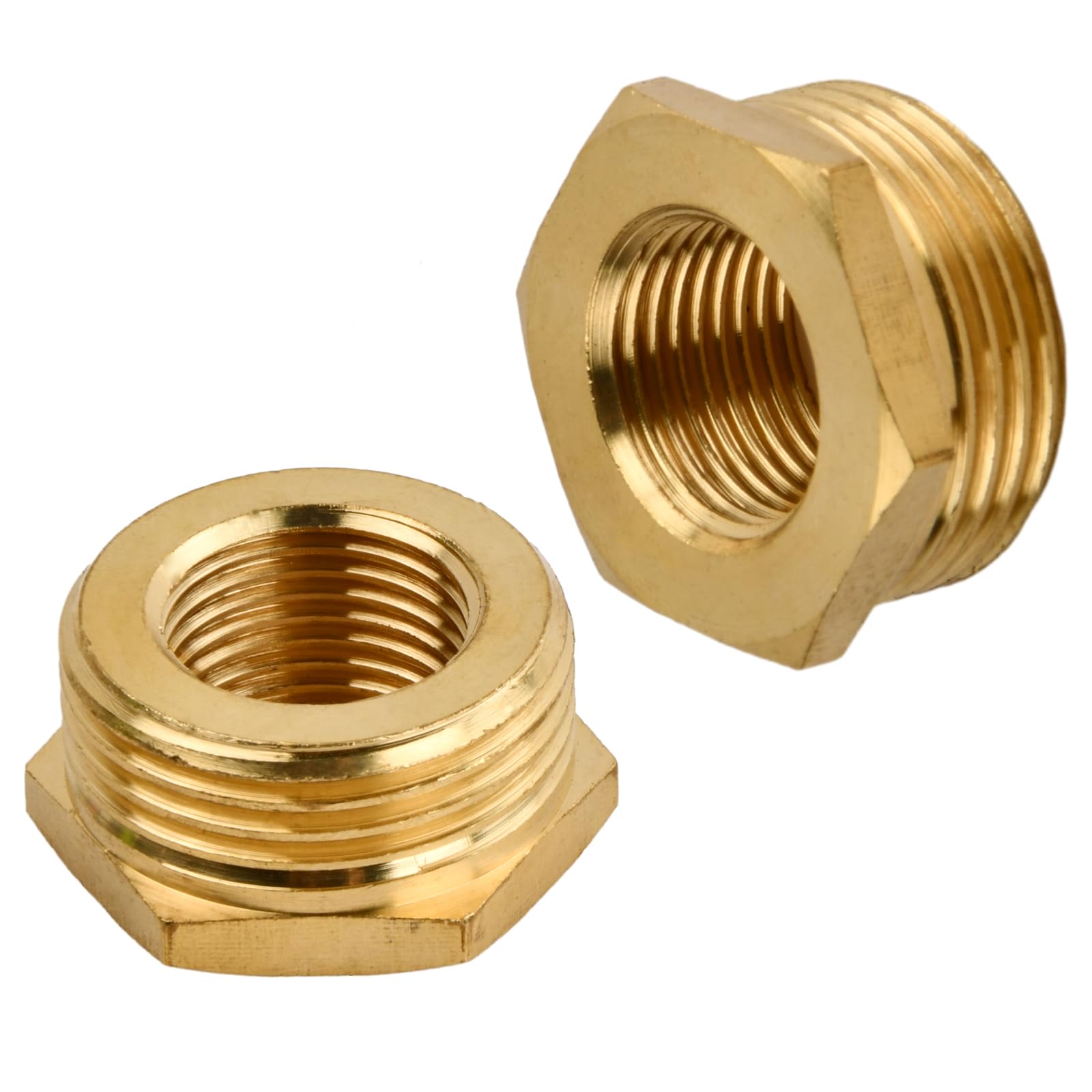 2 Pack Brass Reducer Adapter, Hex Hose Pipe Reducer Fittings Water ...