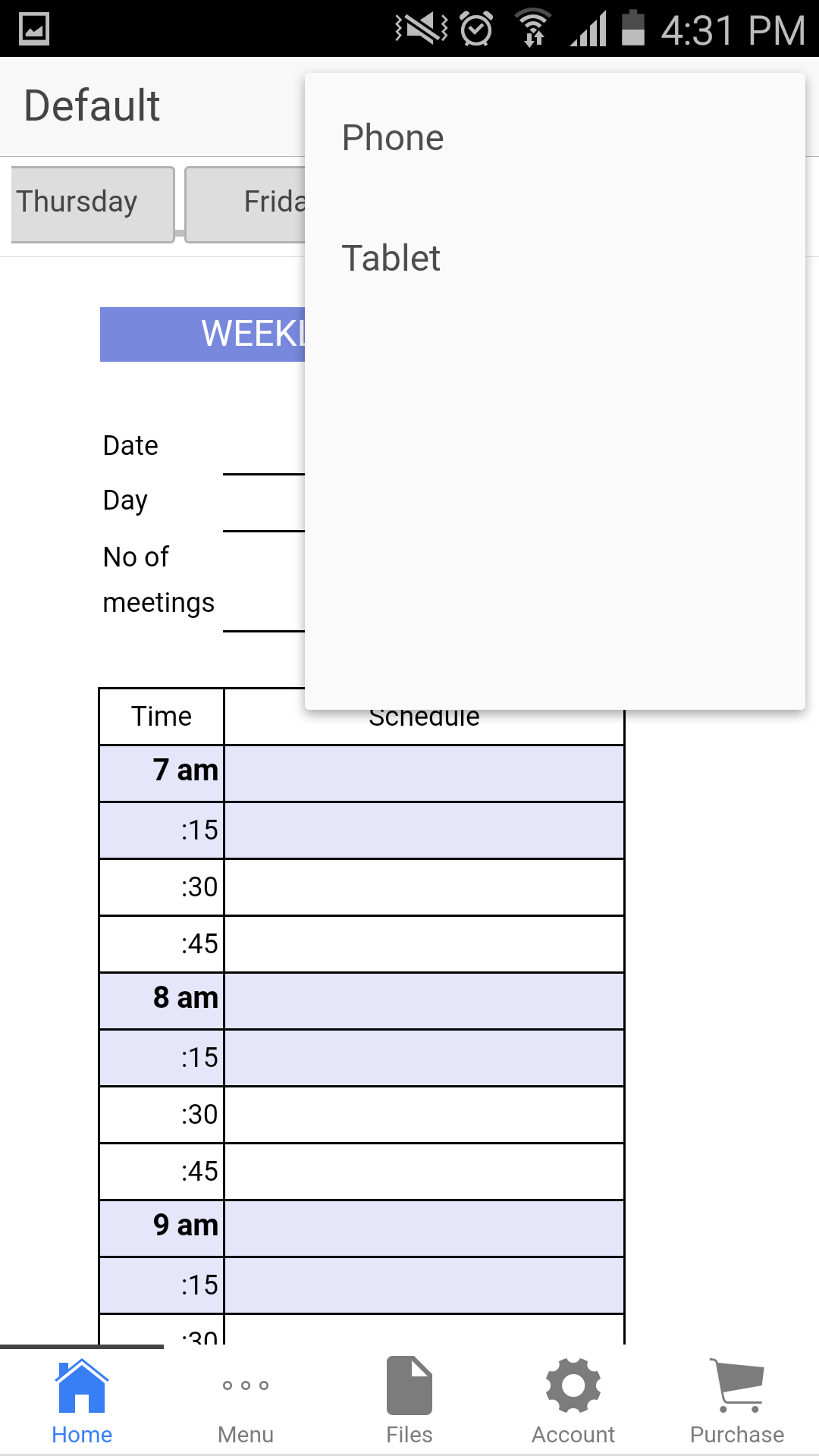 Weekly Schedule - App on Amazon Appstore