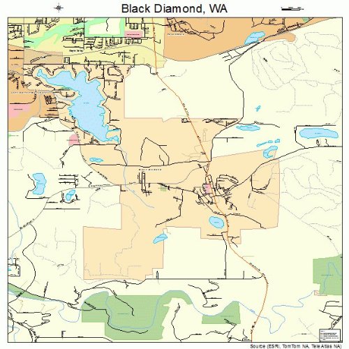 Large Street & Road Map of Black Diamond, Washington WA - Printed ...