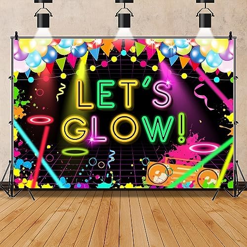 Amazon.com : Ayayiya 7x5ft Neon Glow in The Dark Backdrop Graffiti ...