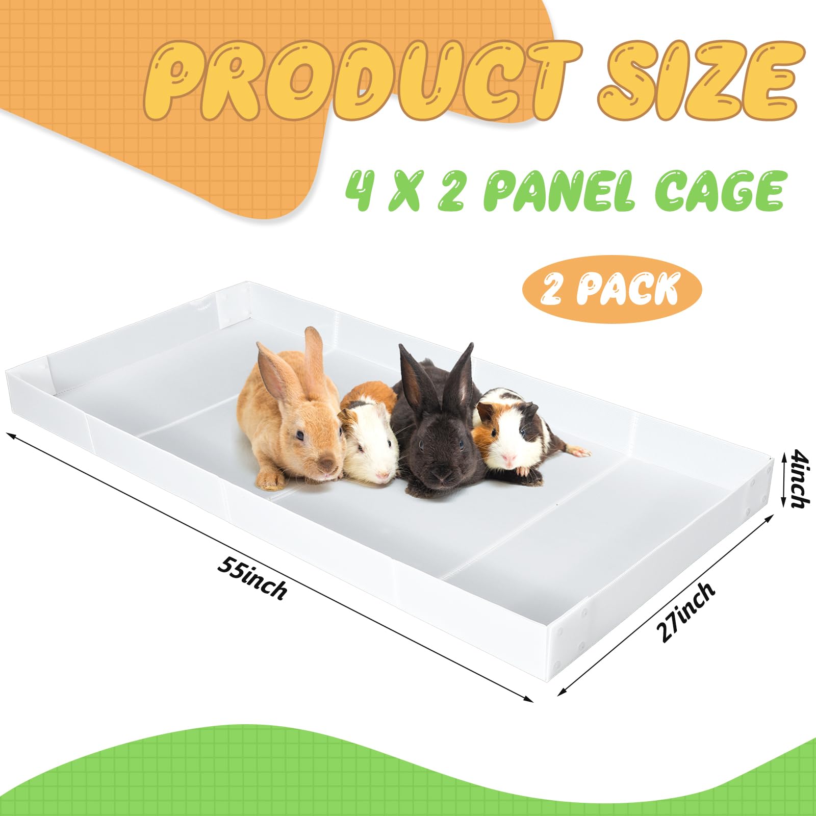 Snapklik.com : Wenqik 2 Pcs Guinea Pig Cage Liner Corrugated Plastic ...