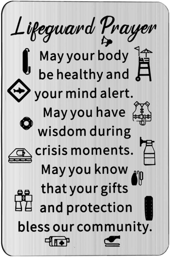 Amazon.com: UJIMS Lifeguard Gifts Lifeguard Prayer Metal Engraved ...