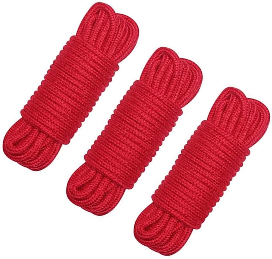 Amazon.com: Sex Bondage Soft Rope Cord Red 3Pcs 10M 33 Feet Cotton Rope ...