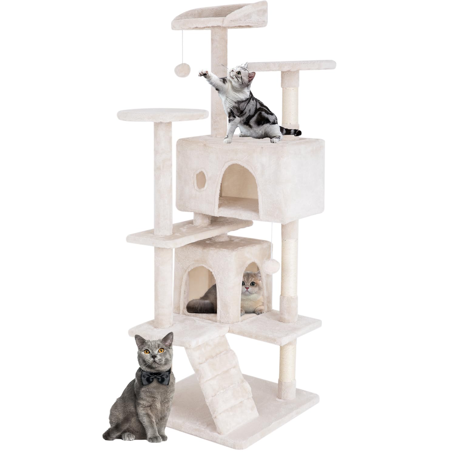 Amazon.com : Dopinmin Cat Tree 54 inches Cat Tower for Indoor Cats Cat ...