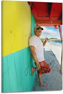 Amazon.com: Bxzpzplj Signed by Jimmy Buffett Canvas Poster Bedroom ...