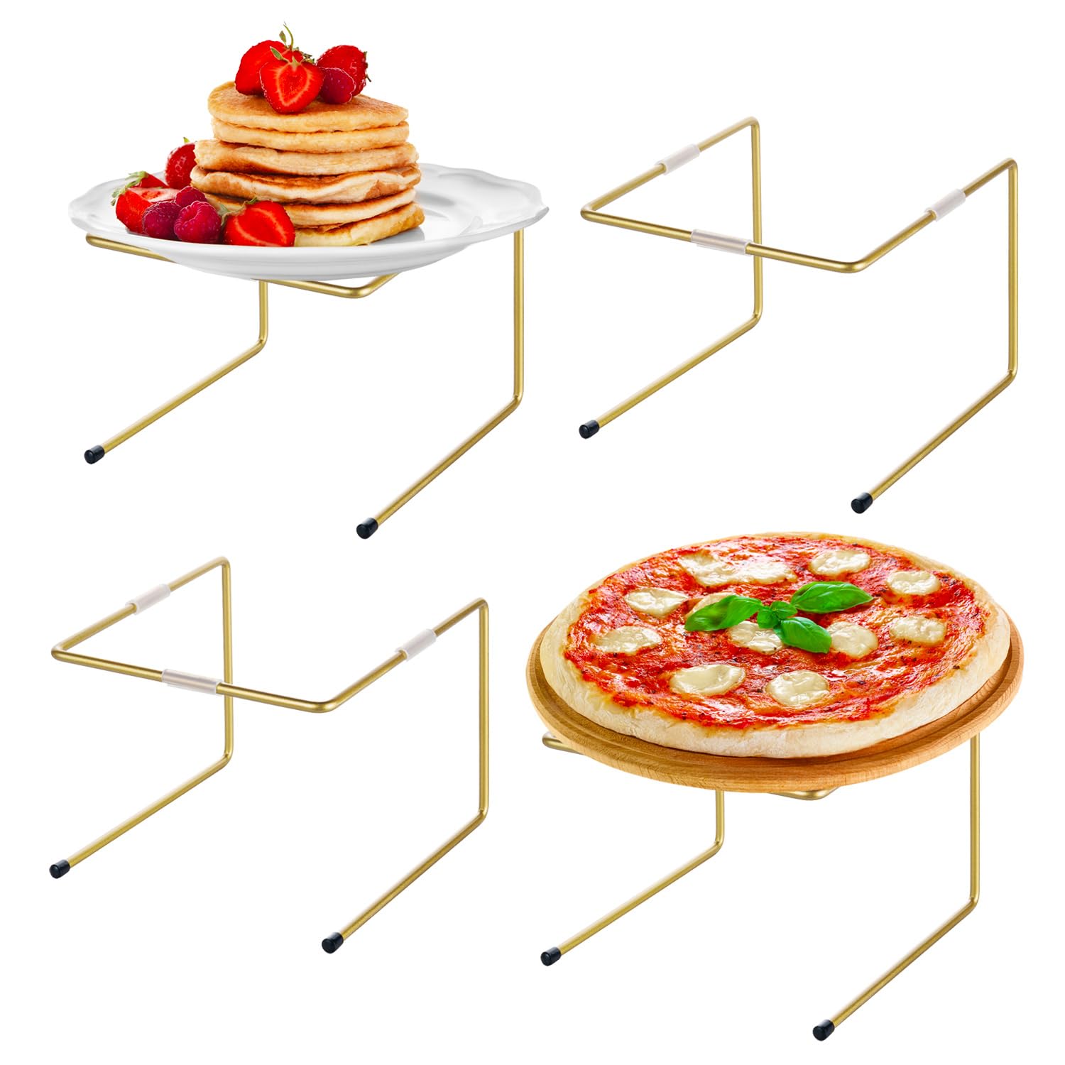 Snapklik.com : MyGift Brass Metal Pizza Table Stands