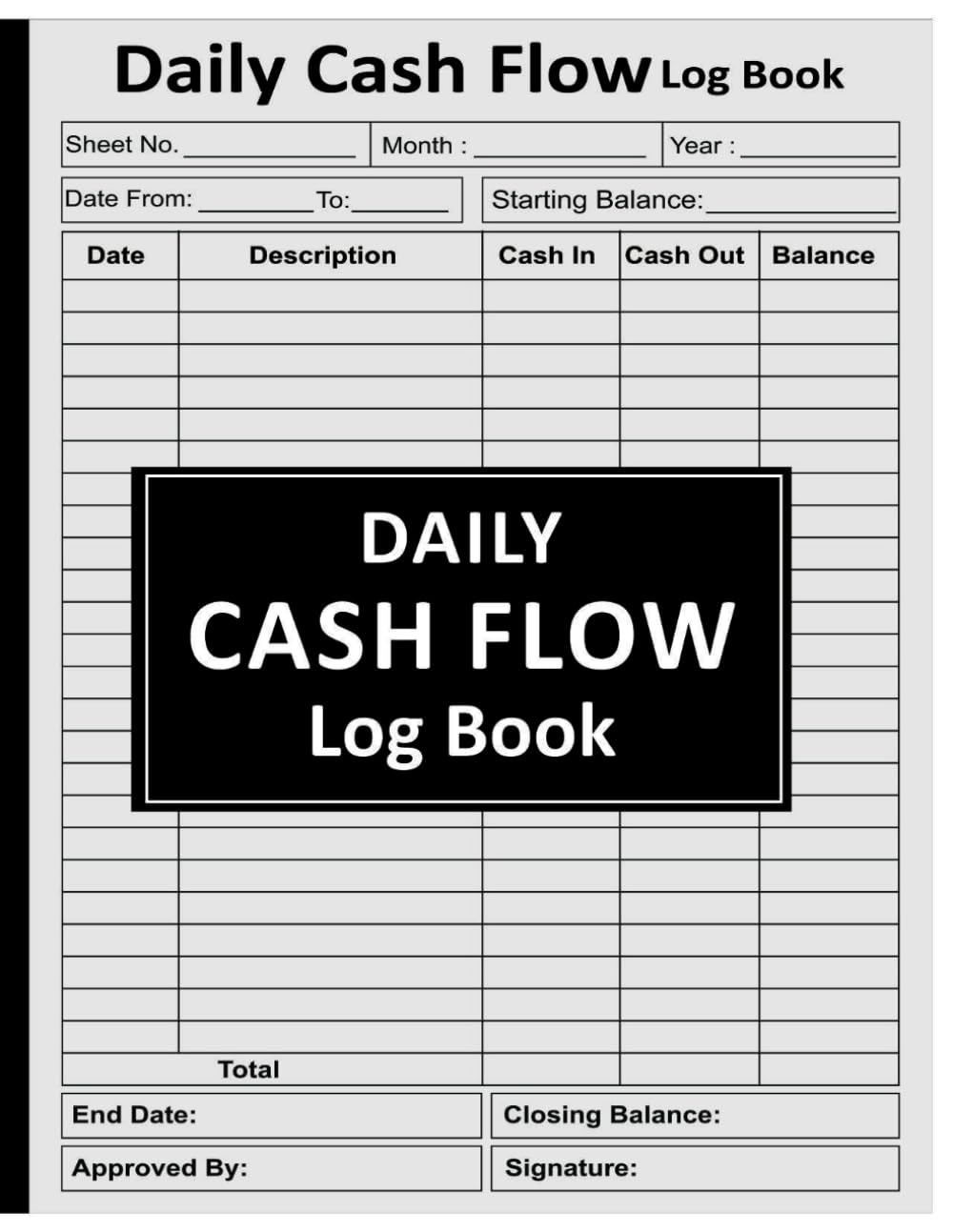 Amazon.com: Daily Cash Flow Log Book: Financial Journal For Cash In ...