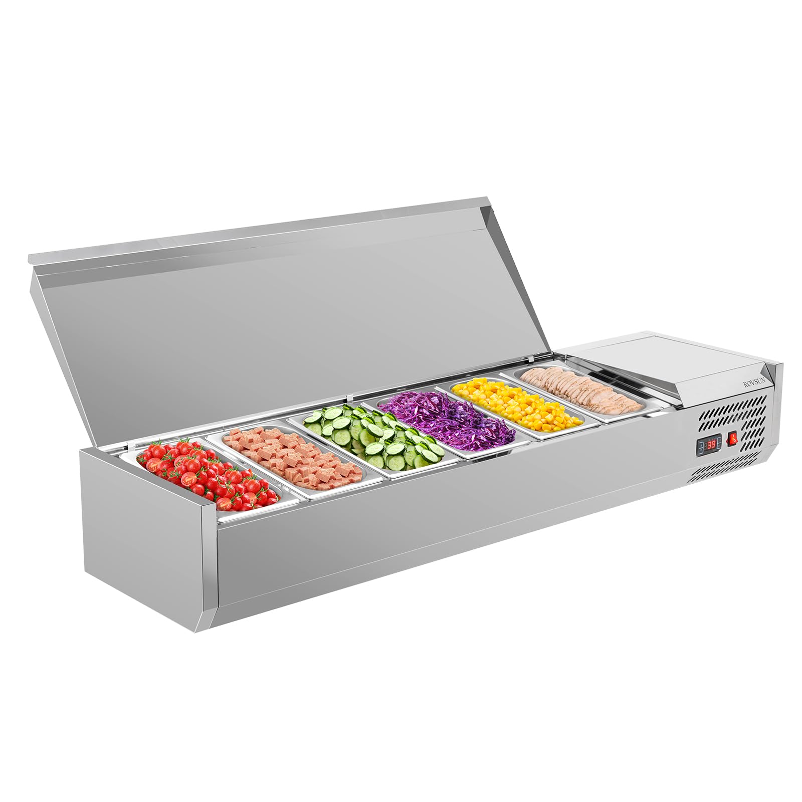 Amazon.com: ROVSUN Refrigerated Condiment Prep Station, 59" Sandwich ...