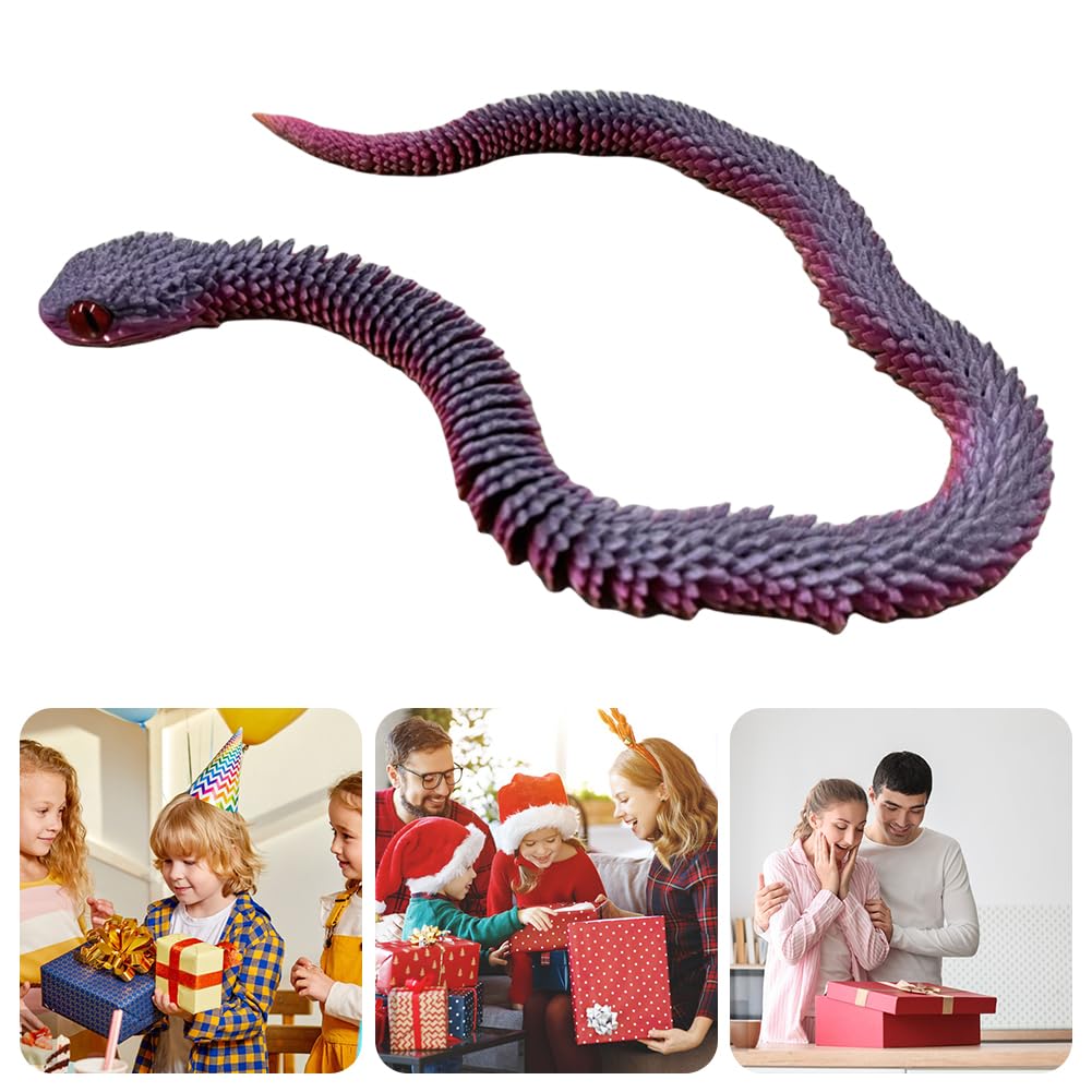 3d Snake 3D Printed Animal Set - Articulated Flexible Snake Toy, Fidget ...