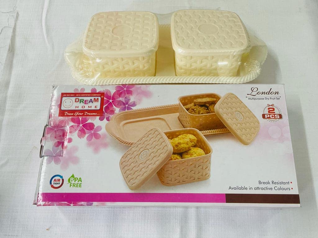 Airtight Dry Fruit Container Tray Set with Lid & Serving Tray, Dry ...