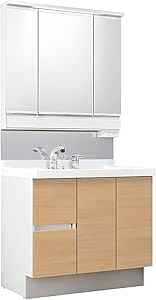 Amazon | LIXIL(リクシル) INAX 洗面化粧台 【上下セット品】 J1プラスシリーズ 幅90cm 片引出 スリムLED スマートポケット付き クリエペール MJ1X1 ...