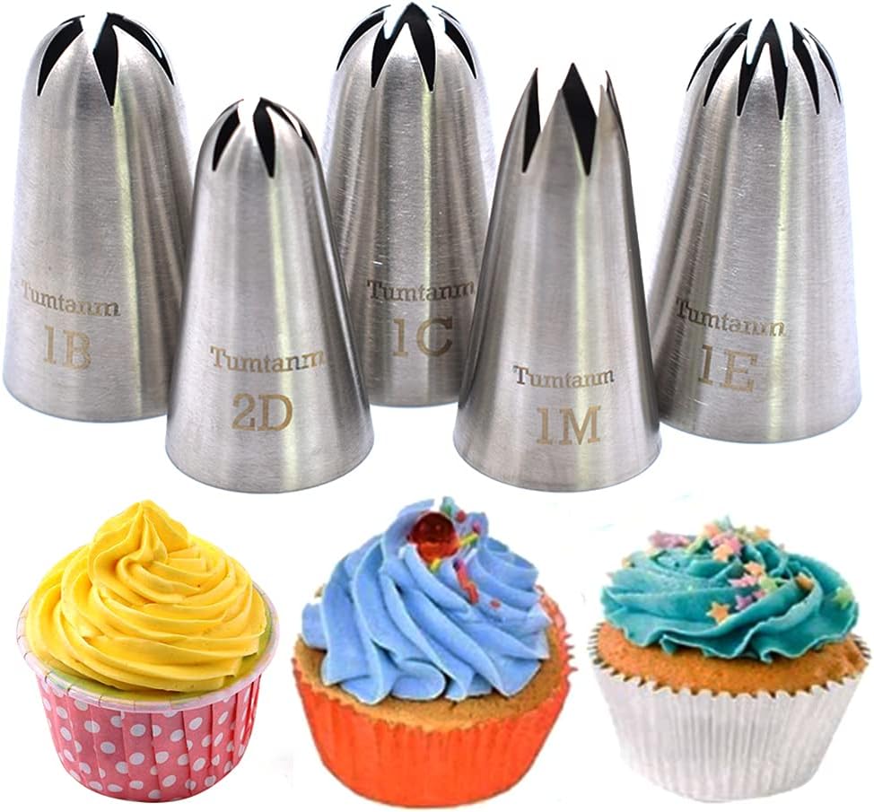 Amazon.com: Large Piping Tips Set 1B 1C 1E 1G,Drop Flower Icing Tips ...