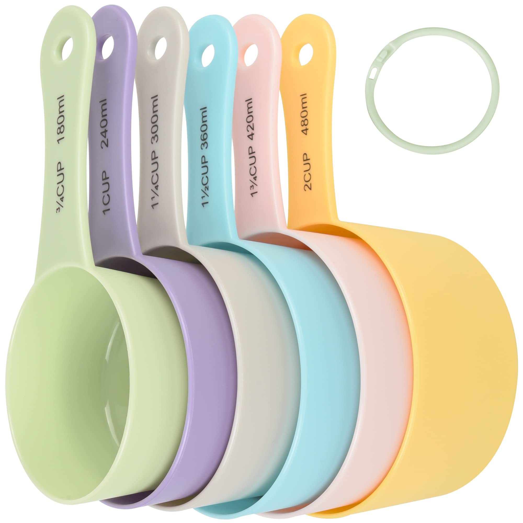 Amazon.com: Measuring Cups Set 6, Plastic Measuring Cups Set, Cooking ...