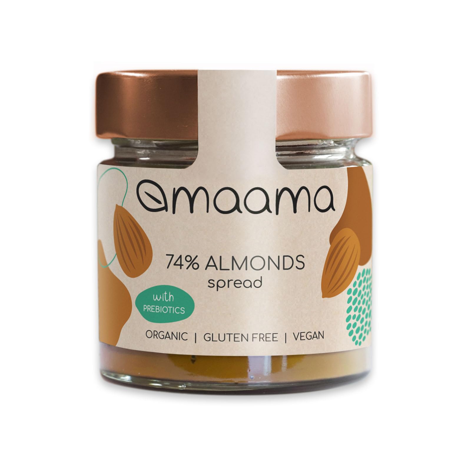 MAAMA, Crema Spalmabile alla Mandorla (74%) con Prebiotici Bio, Vegan ...