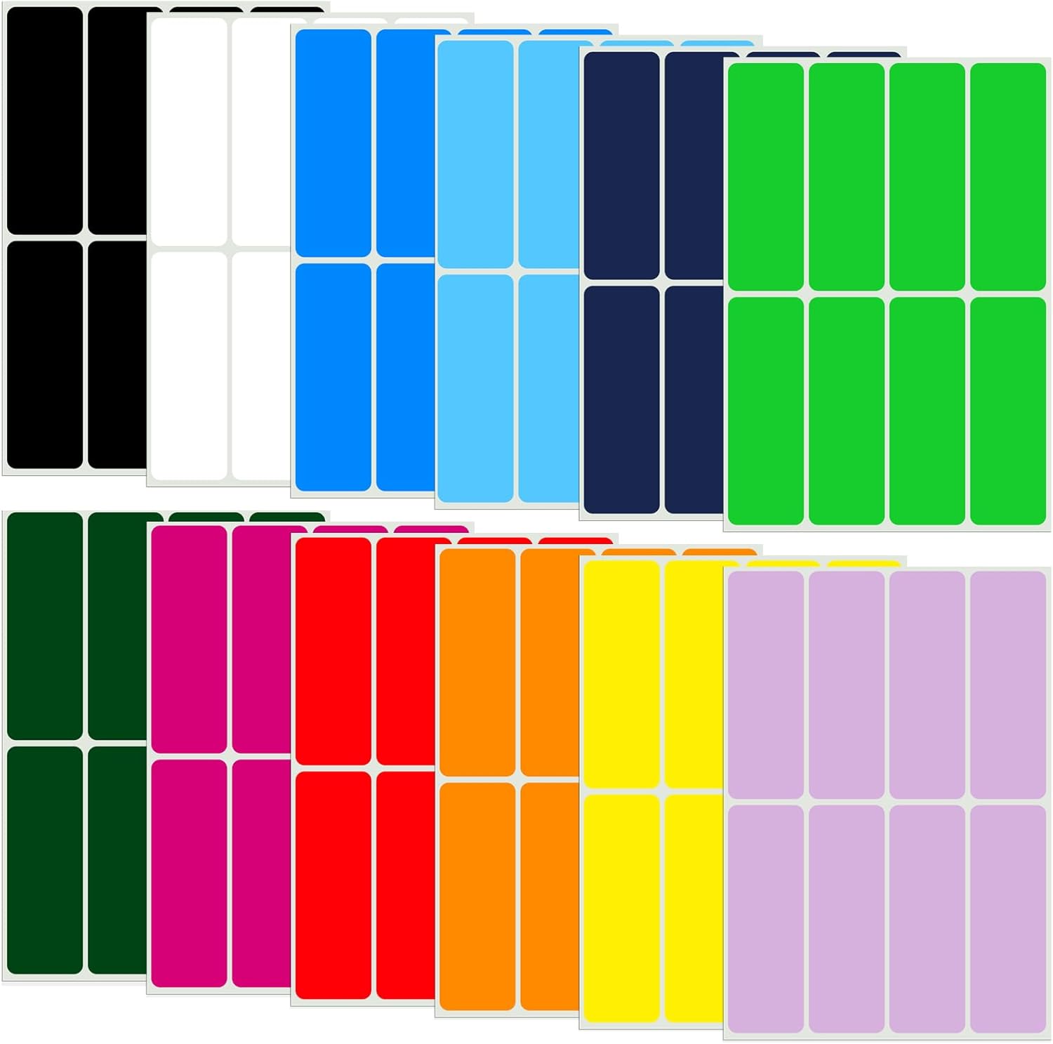 Amazon.com : 960 Pieces Rectangular Colored Coding Labels Stickers by ...