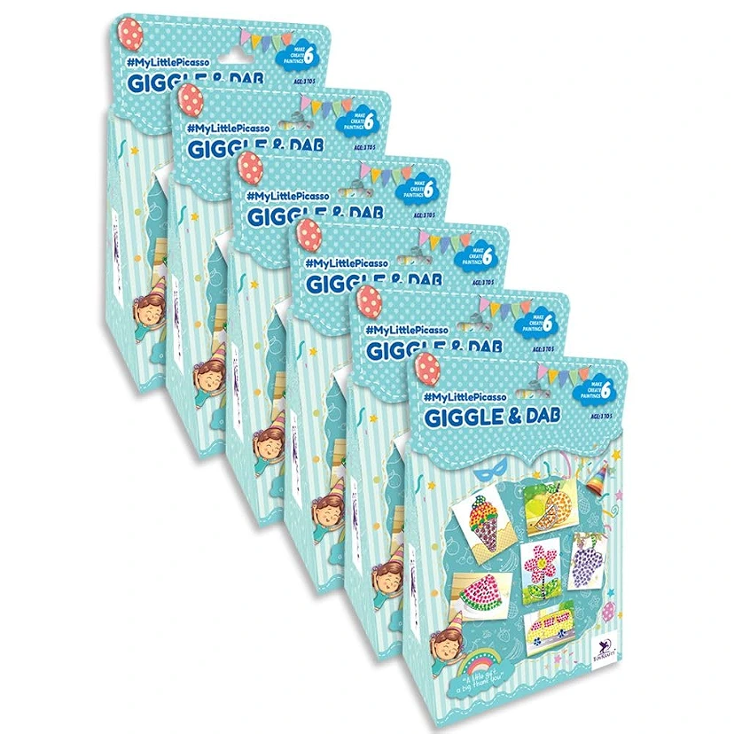 Toykraftt Giggle & Dab (Pack of 6) | Finger Paint Kit | 3+