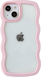 Amazon.com: Caseative for iPhone 14 Case,Cute Curly Wave Frame Shape Shockproof Soft Phone Case ...