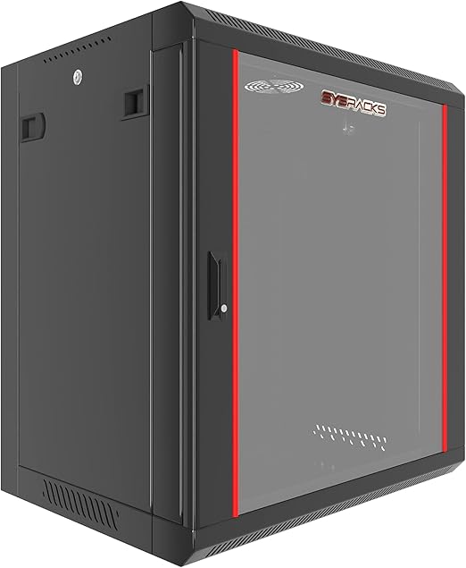 Amazon.com: Sysracks 12U Wall Mount Server Rack Cabinet, Black, Locking ...