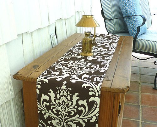 Amazon.com: Appleberry Attic Damask Table Runner Collection (Brown ...