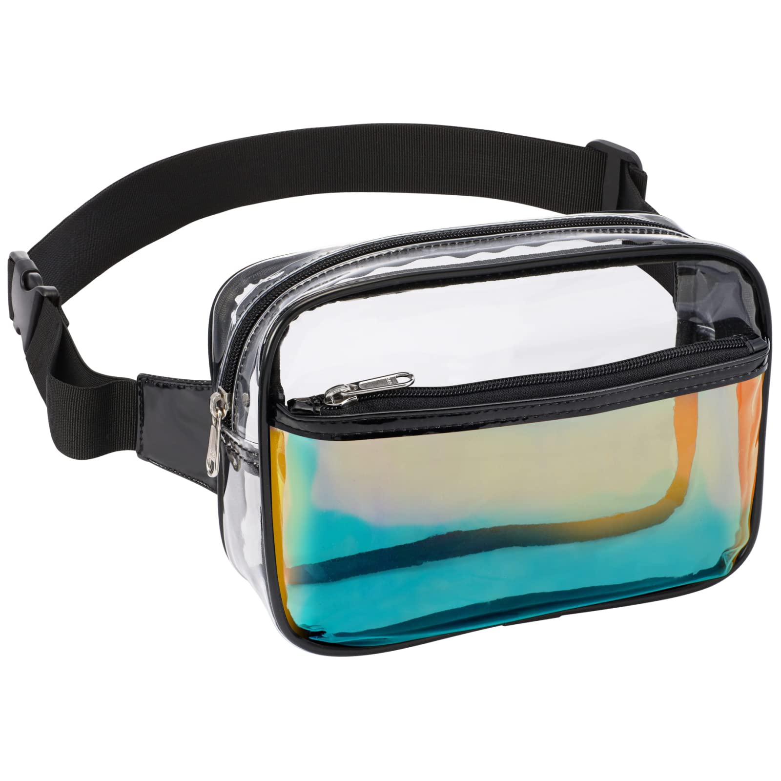 Amazon.com | Veckle Clear Fanny Pack - Holographic Black Clear Belt Bag ...