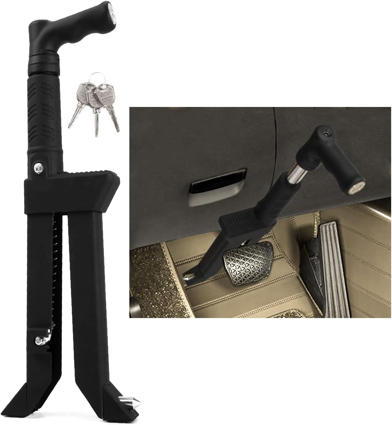 Car Pedal Lock, Stainless Steel 8 Holes Car Clutch Brake Lock Anti ...