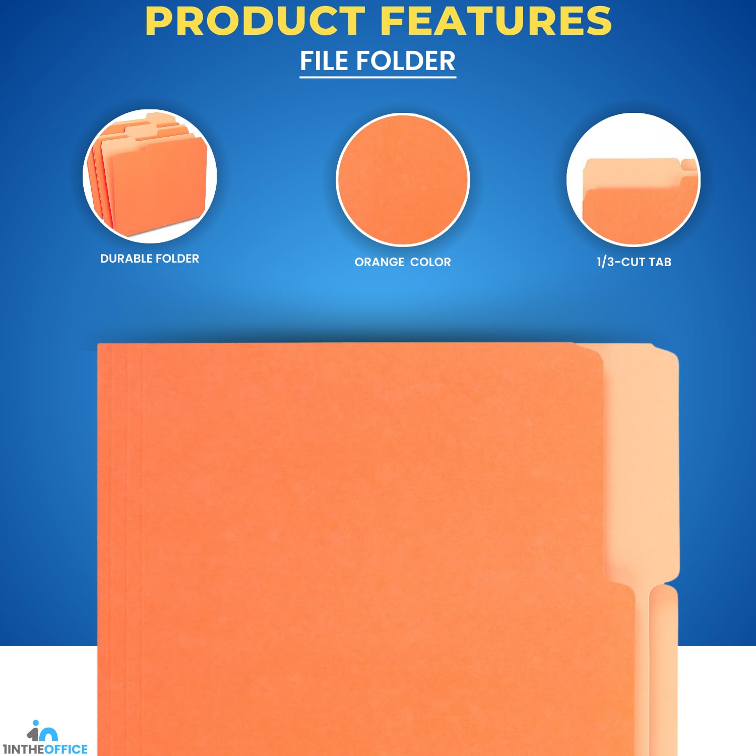 Snapklik.com : 1InTheOffice Orange Folder, Orange File Folders, Durable ...