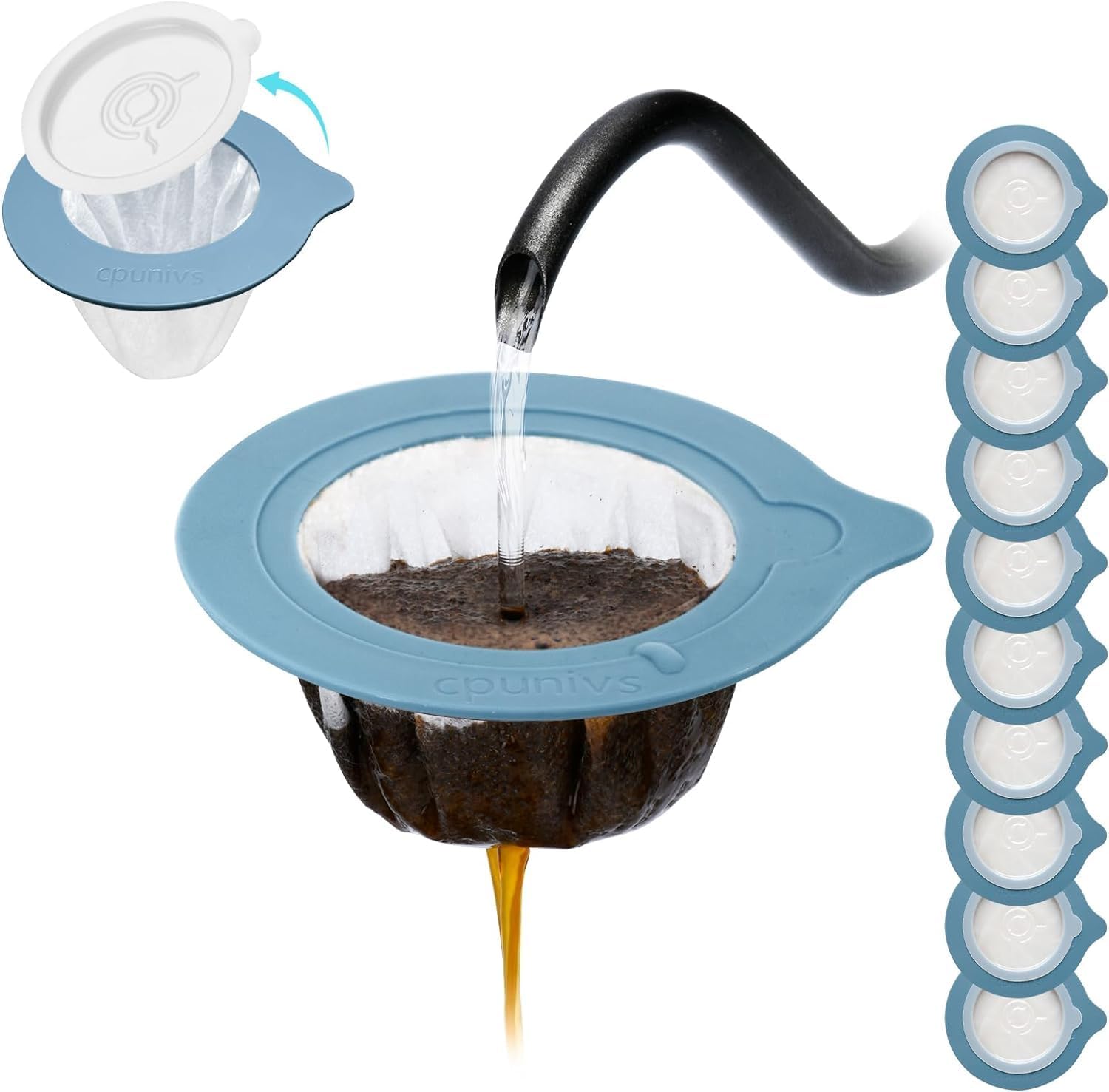 Amazon.com: CPUNIVS Portable Pour Over Coffee Dripper Reusable Coffee ...