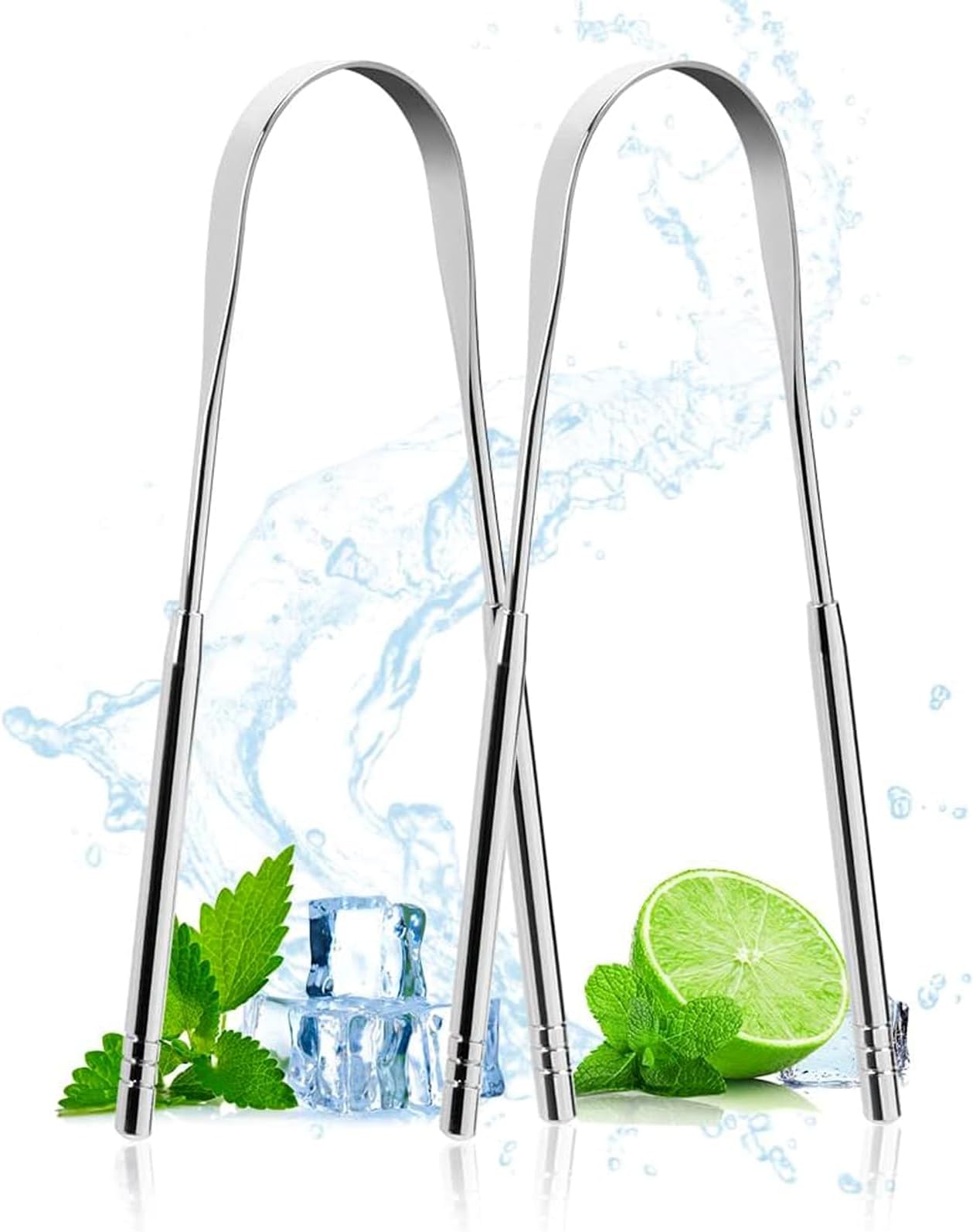 Amazon.com : Tongue Cleaner with 2 Mini Hooks Medical Grade Stainless ...