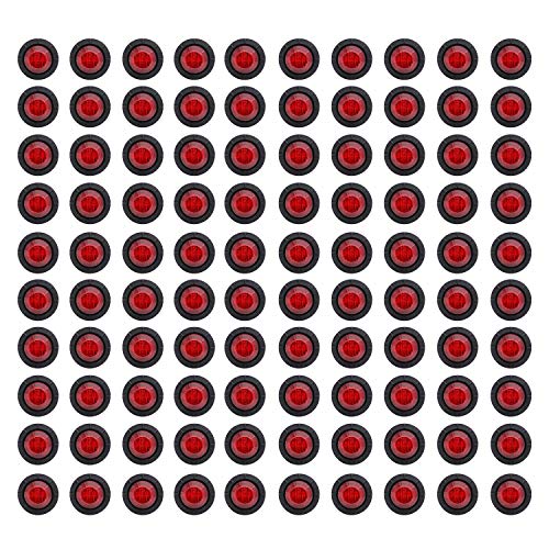 Snapklik.com : TMH 100 Pcs 3/4 Inch Round 3 LED Side Marker Indicator ...