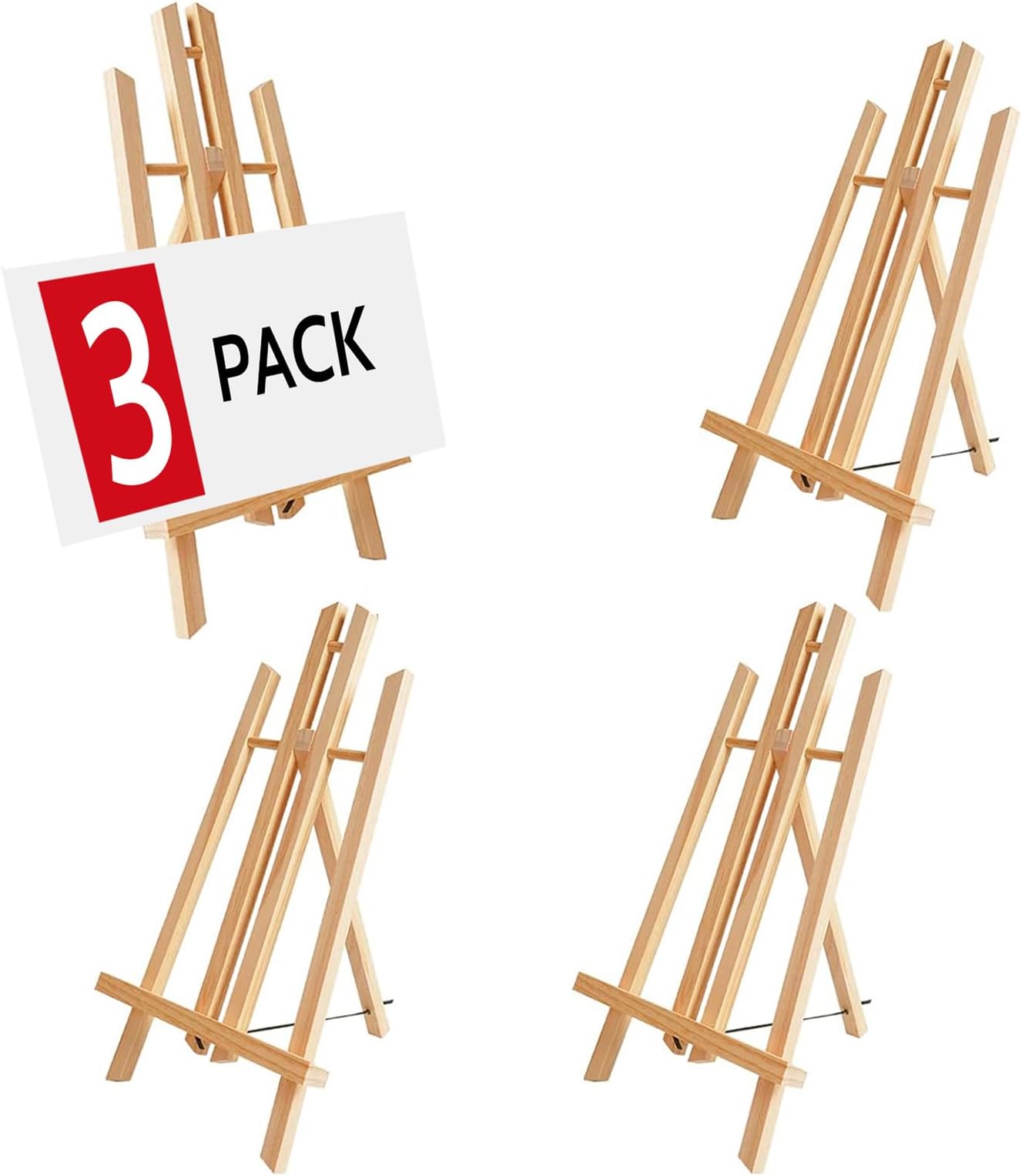 Amazon.com: 3Pack 16 Inch Wood Easels - Wooden Desktop Easel Stand ...