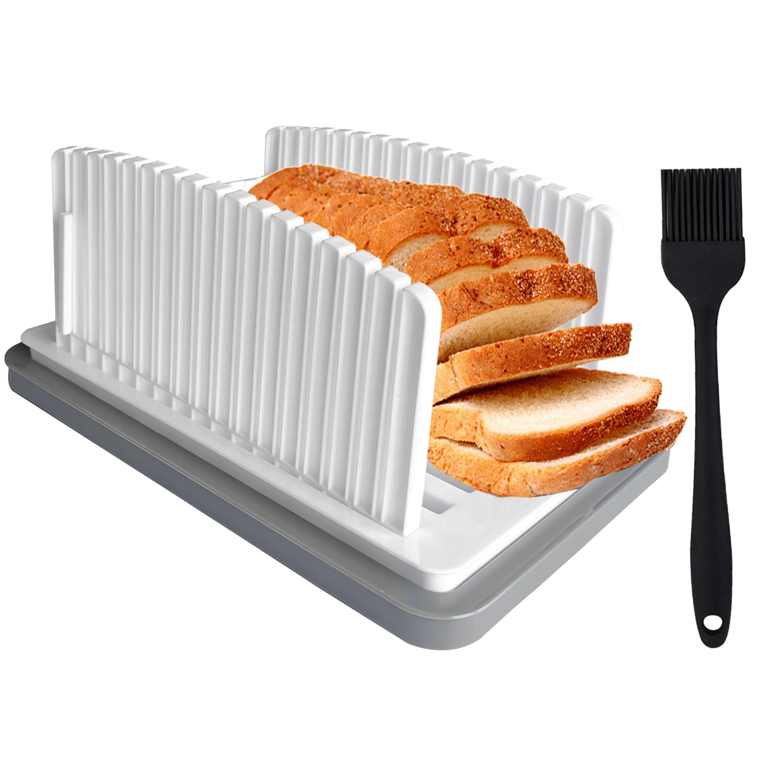 Bread Slicer for Homemade with Silicone Pastry Brush Bread Slicing ...