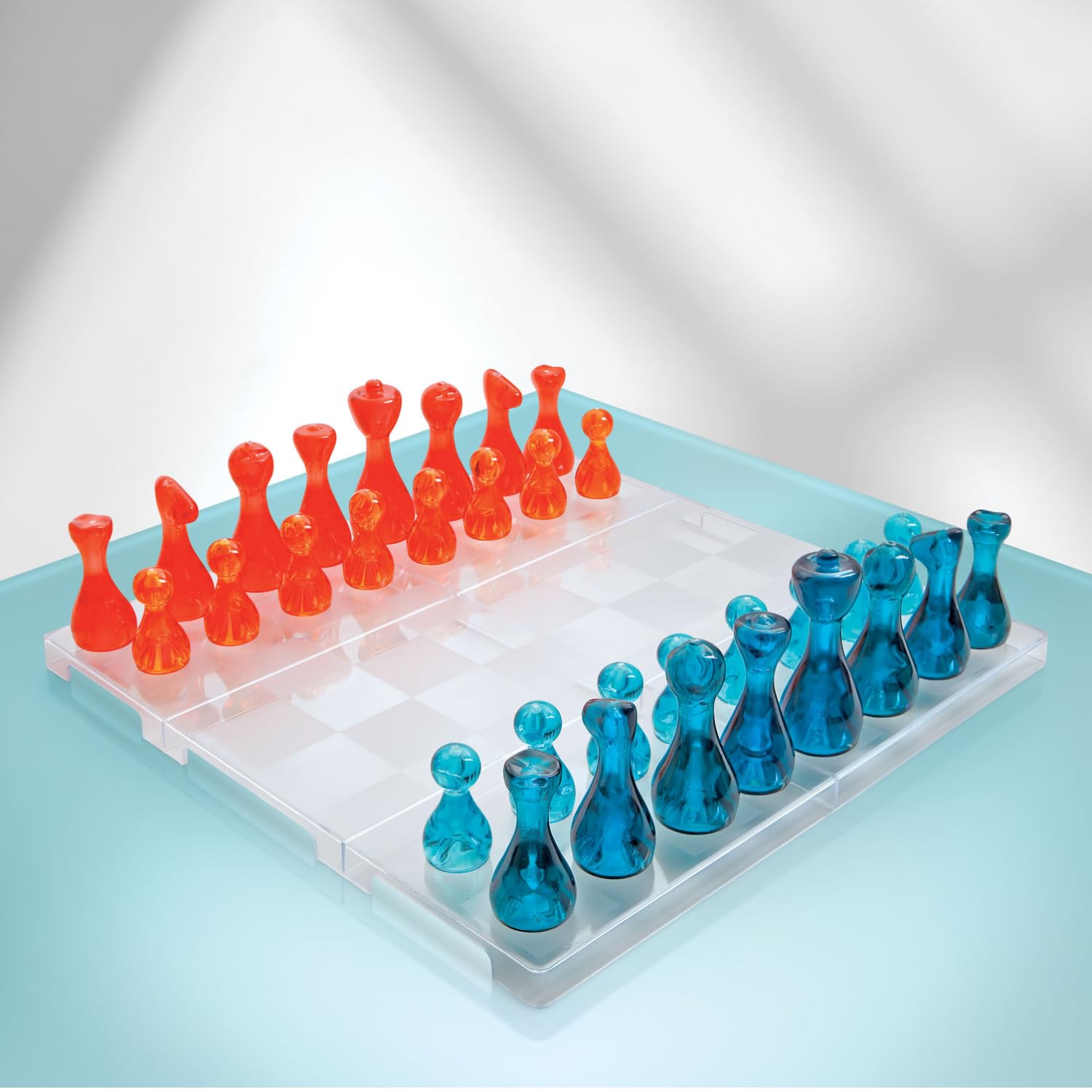 Chess Board Transparent Pieces Build & Play Chess Set | KiwiCo