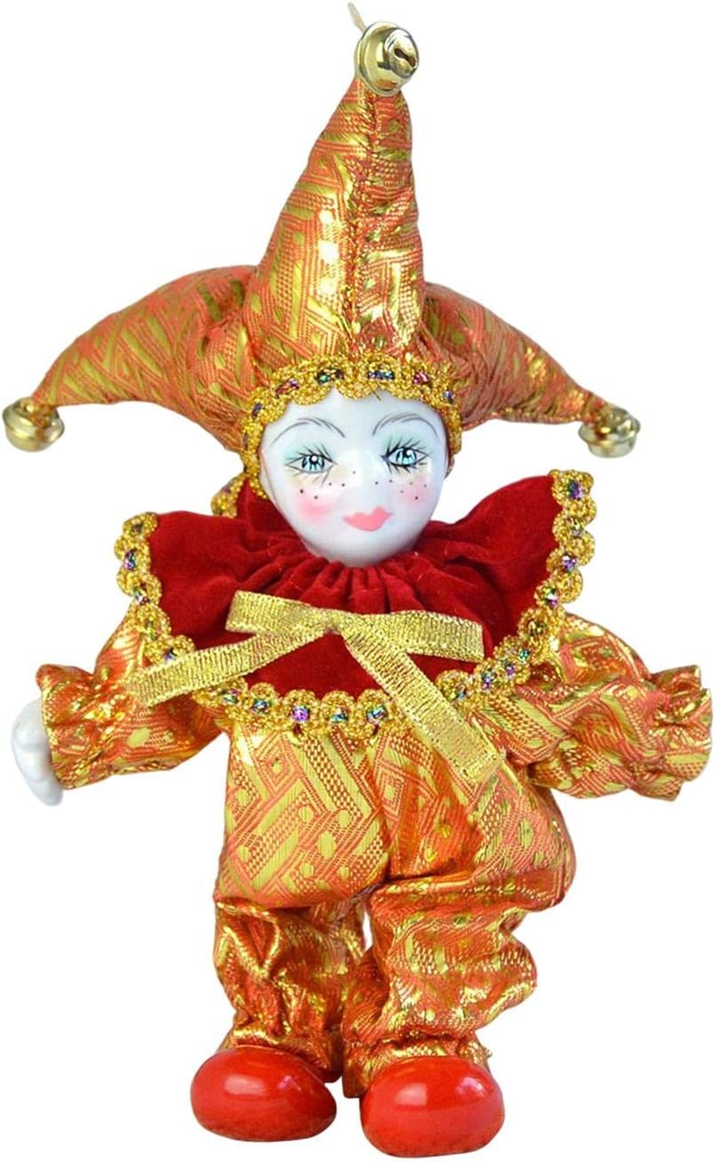 Amazon.com: Menolana Whimsical Porcelain Harlequin Dolls Mini Figurines ...