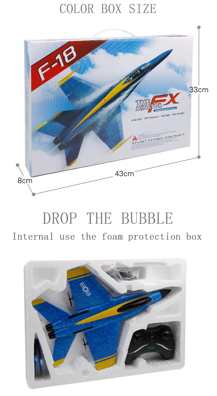 Mini RC F/A-18C Hornet Blue Angels Model Toy Drone F-18 Remote Control ...