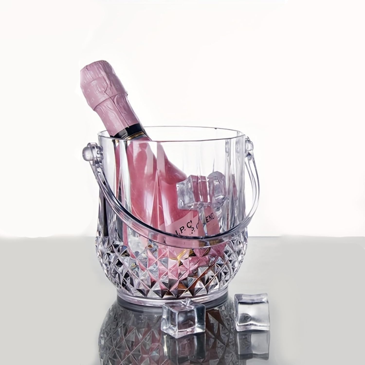 Amazon.com: Jerliflyer 1150ml Acrylic ice Bucket,Crystal binaural Small ...