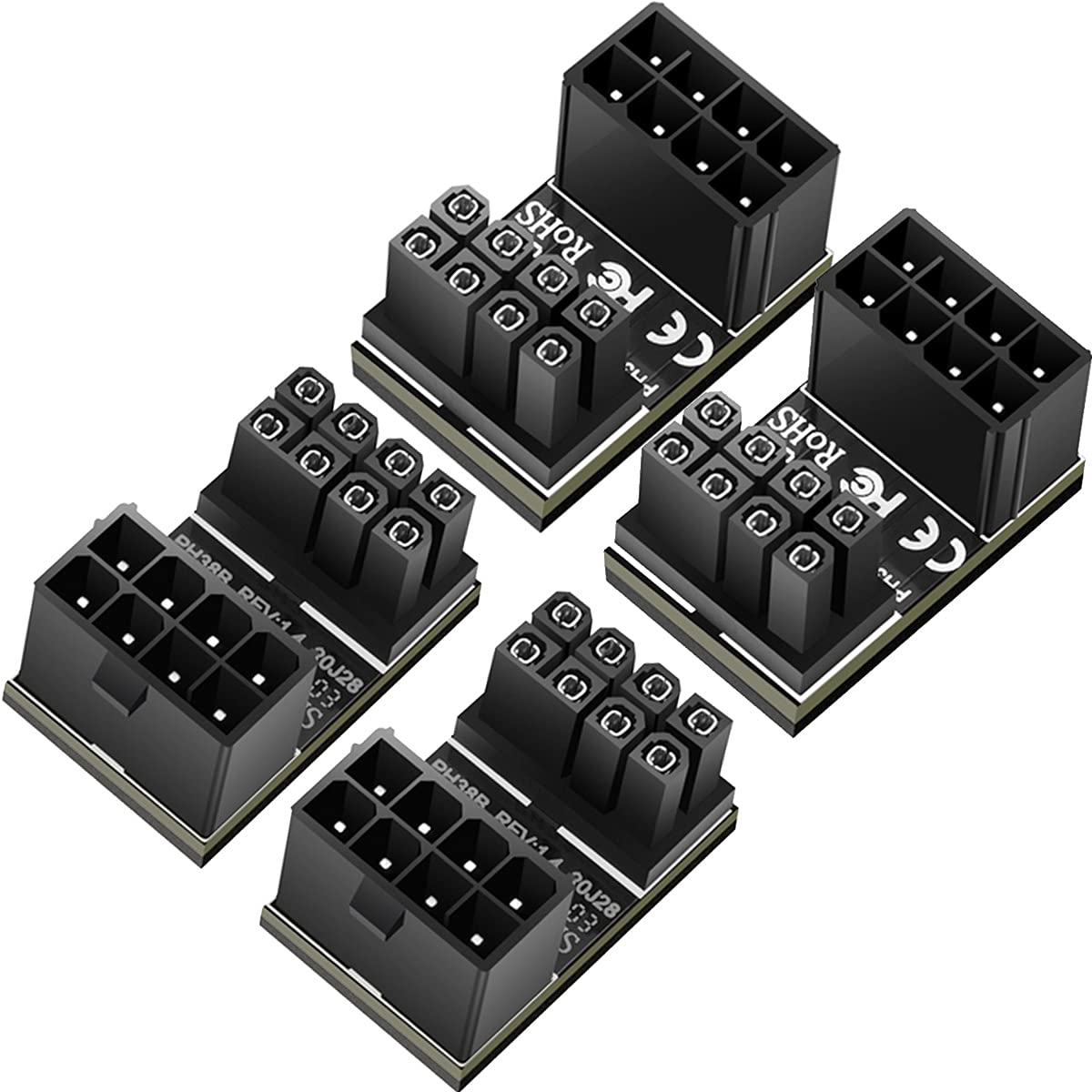 DKARDU 4 PCS ATX 8 Pin Female to 8 Pin Male 180 Degree Angled Adapter ...