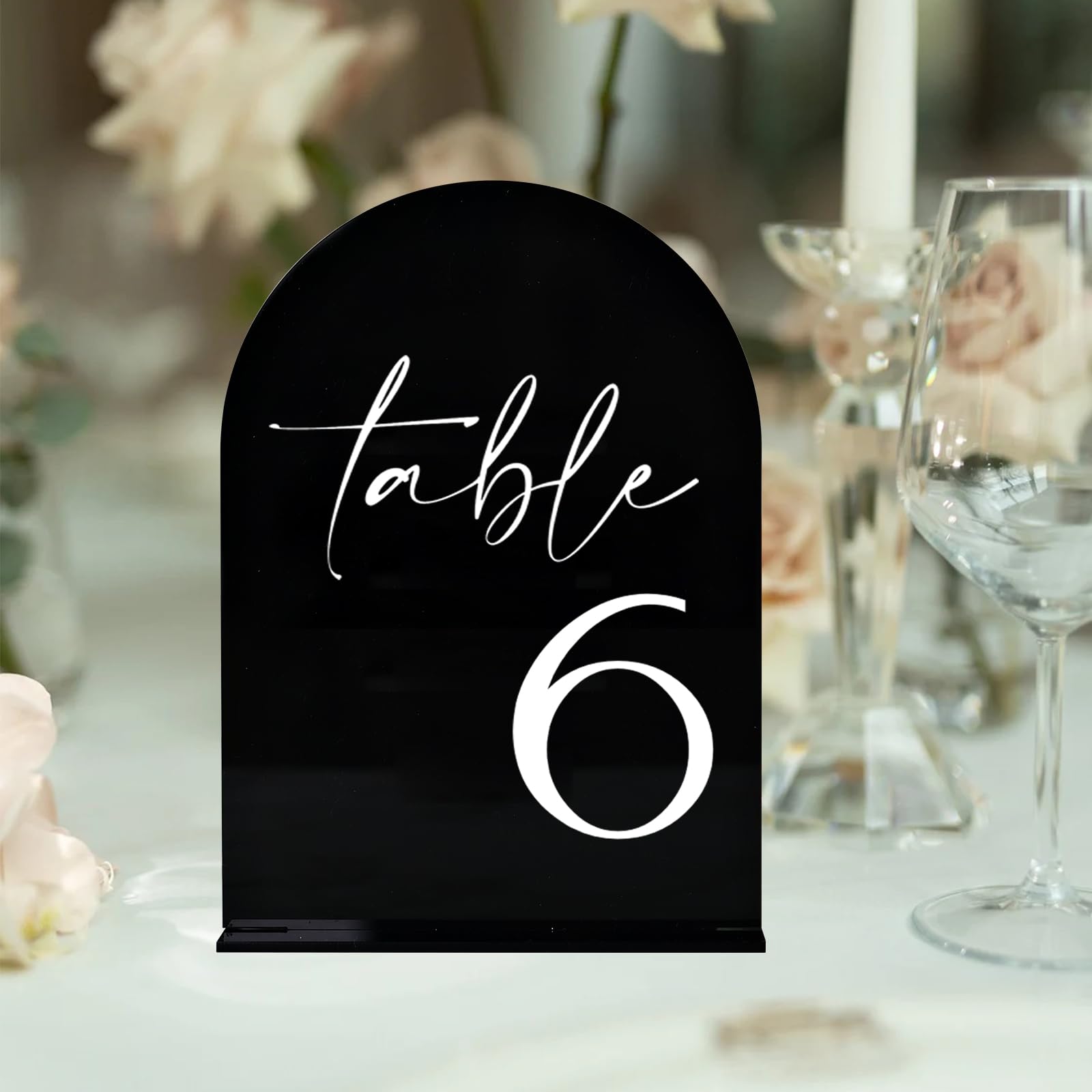 Snapklik.com : Black Arch Acrylic Table Numbers