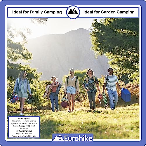 Eurohike Rydal 600 Air Tent for 6 People with Porch and Living Area, 6 ...