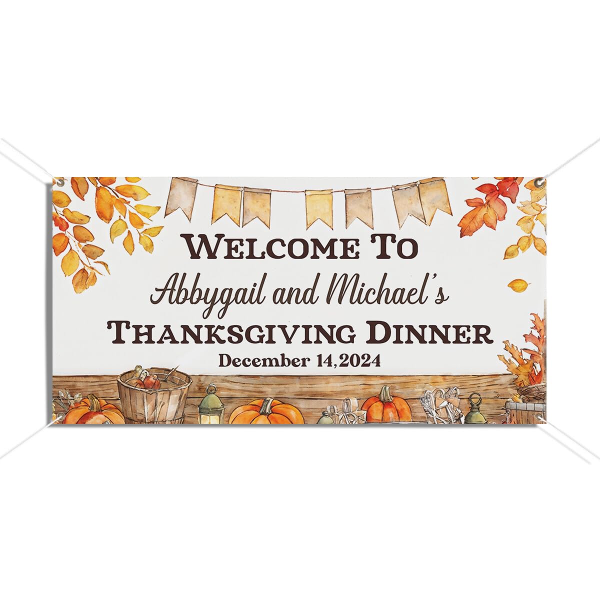 Amazon.com : Personalized Thanksgiving Welcome Banner, Friendsgiving ...