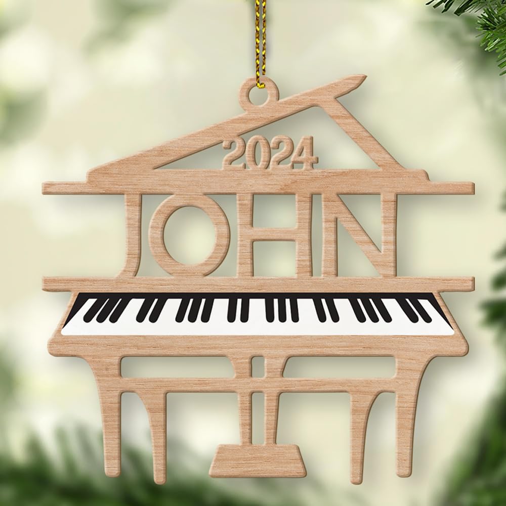Amazon.com: Personalized Piano Wooden Christmas Ornaments - Custom Name ...