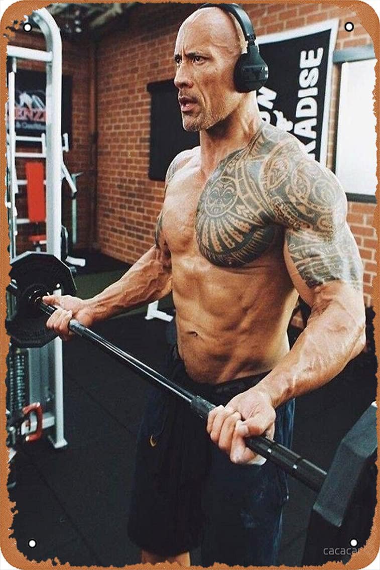 Amazon.com: Metal Sign - Dwayne The Rock Johnson Gym Tin Poster 12 X 8 ...