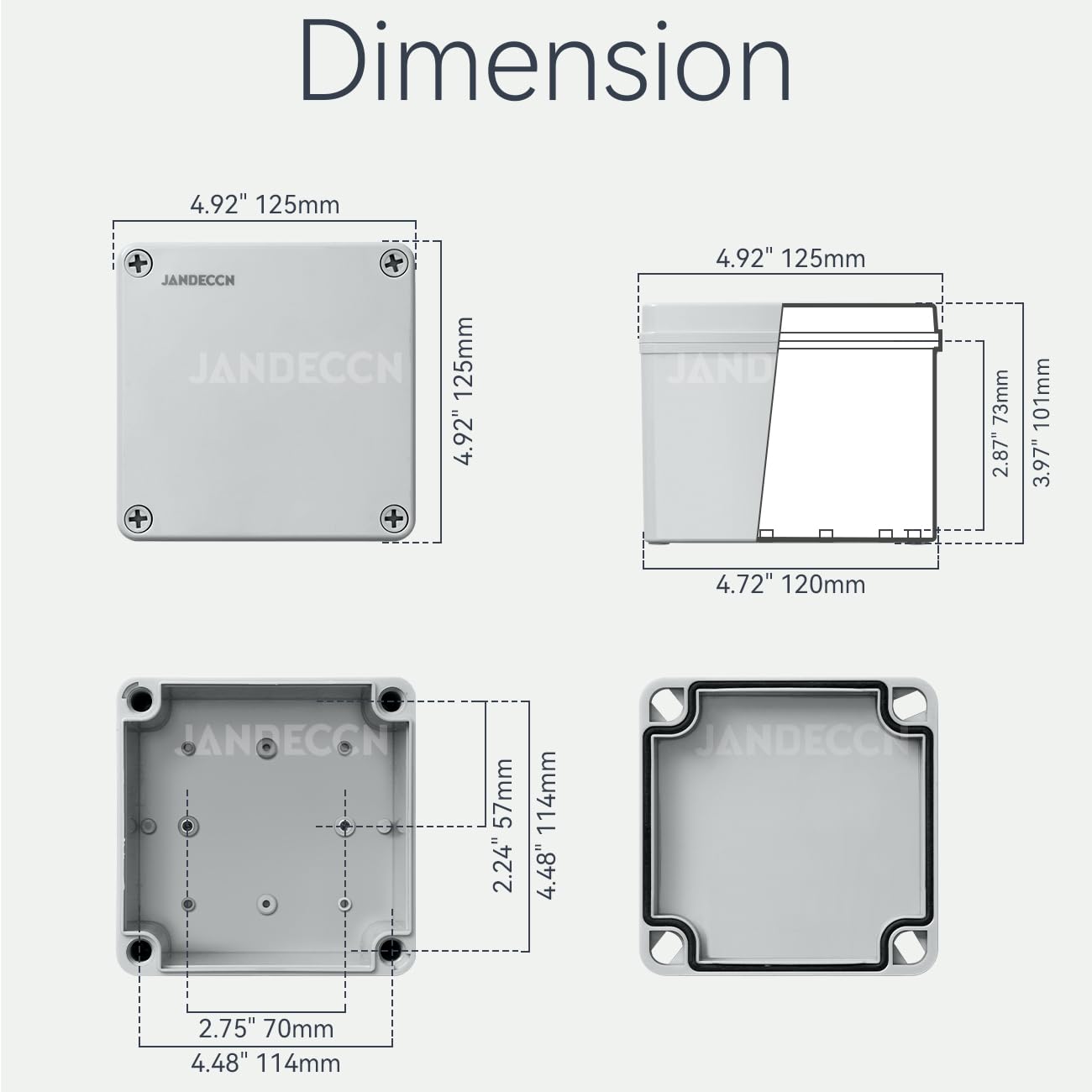 Snapklik.com : JANDECCN Waterproof Electrical Outdoor Junction Box ...